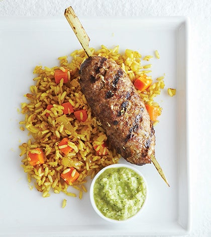 Beef Kefta with Sunflower Zucchini Sauce