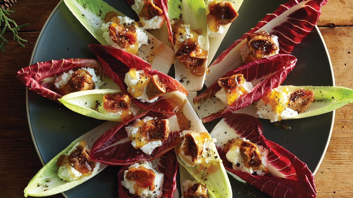 Endive Bites with Goat Cheese, Figs & Honey