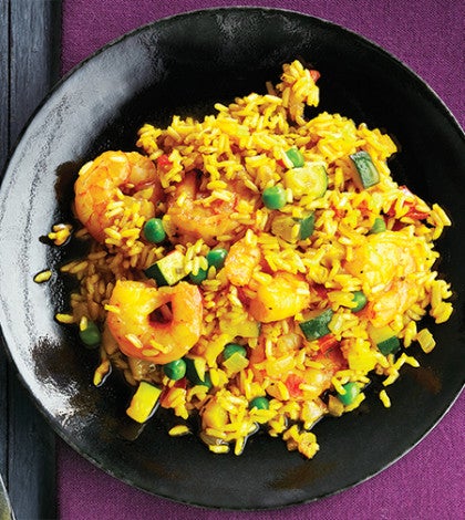 Shrimp & Vegetable Paella with Saffron