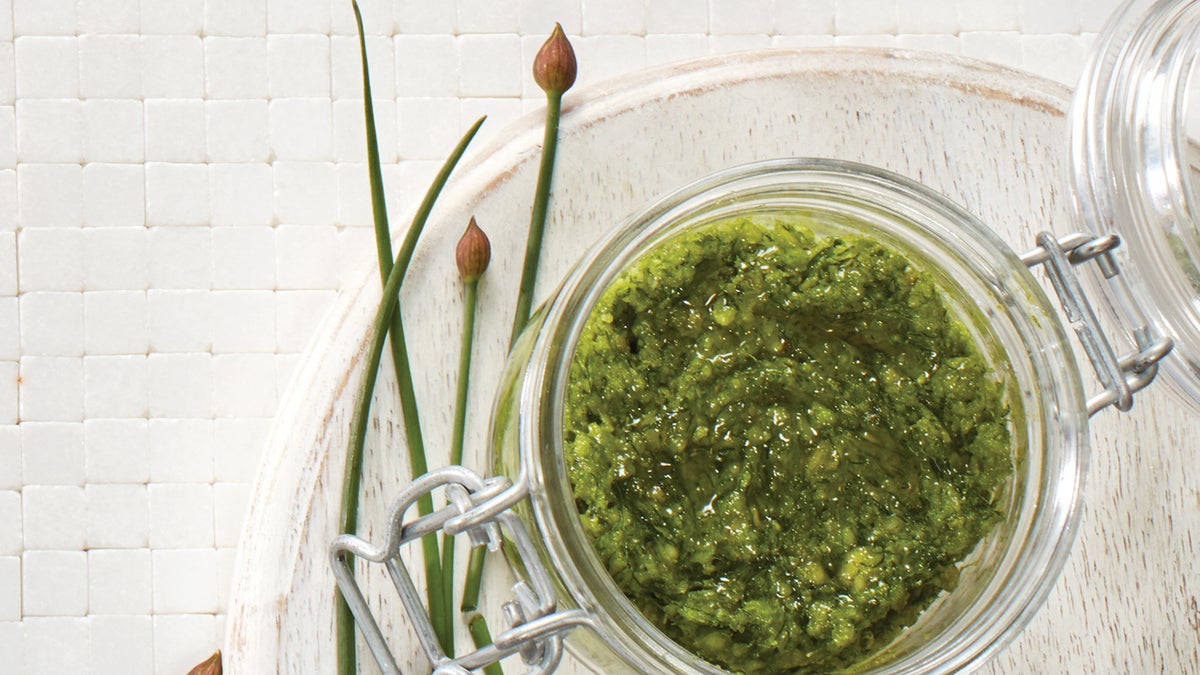 Chive & Macadamia Nut Pesto