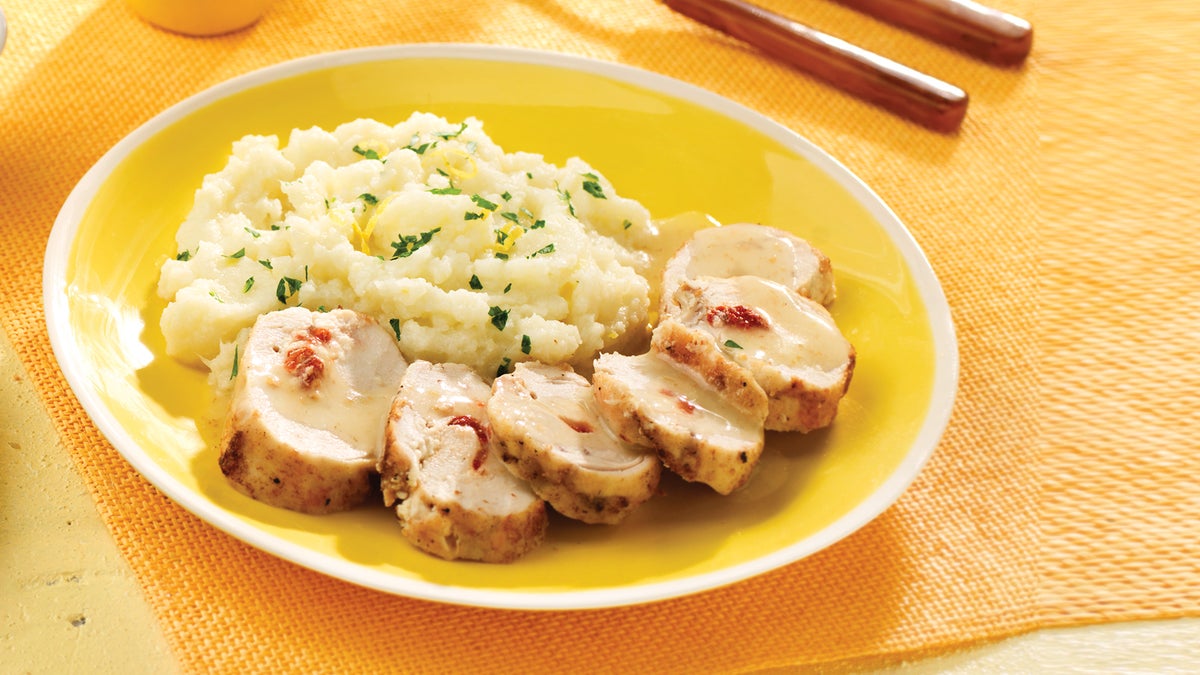 Roasted Red Pepper & Ricotta-Stuffed Chicken Roulades