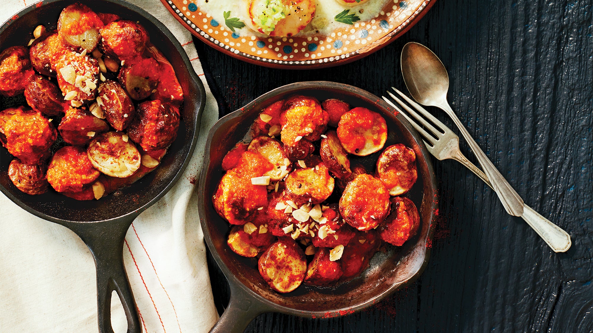 Roasted Potatoes with Red Pepper Almond Sauce