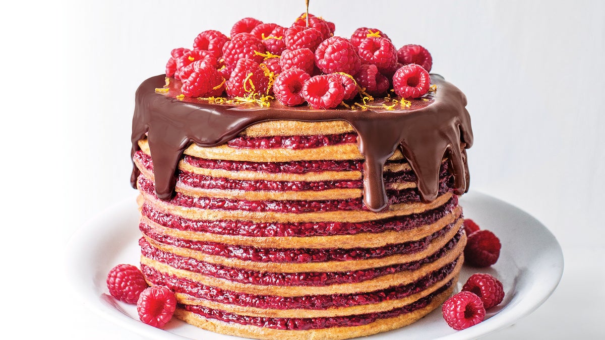 Chocolate & Raspberry 10-Layer Cake Recipe