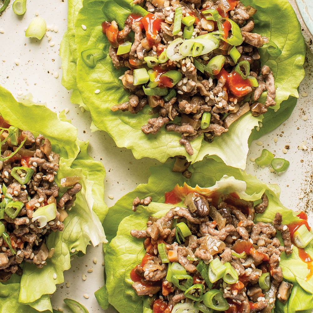 Sesame Beef Lettuce Wrap Gochujang Beef Lettuce Cups With Sesame