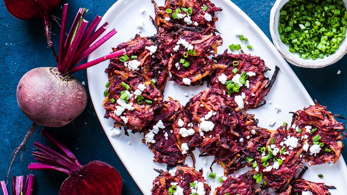 Baked Mini Beet & Carrot Latkes