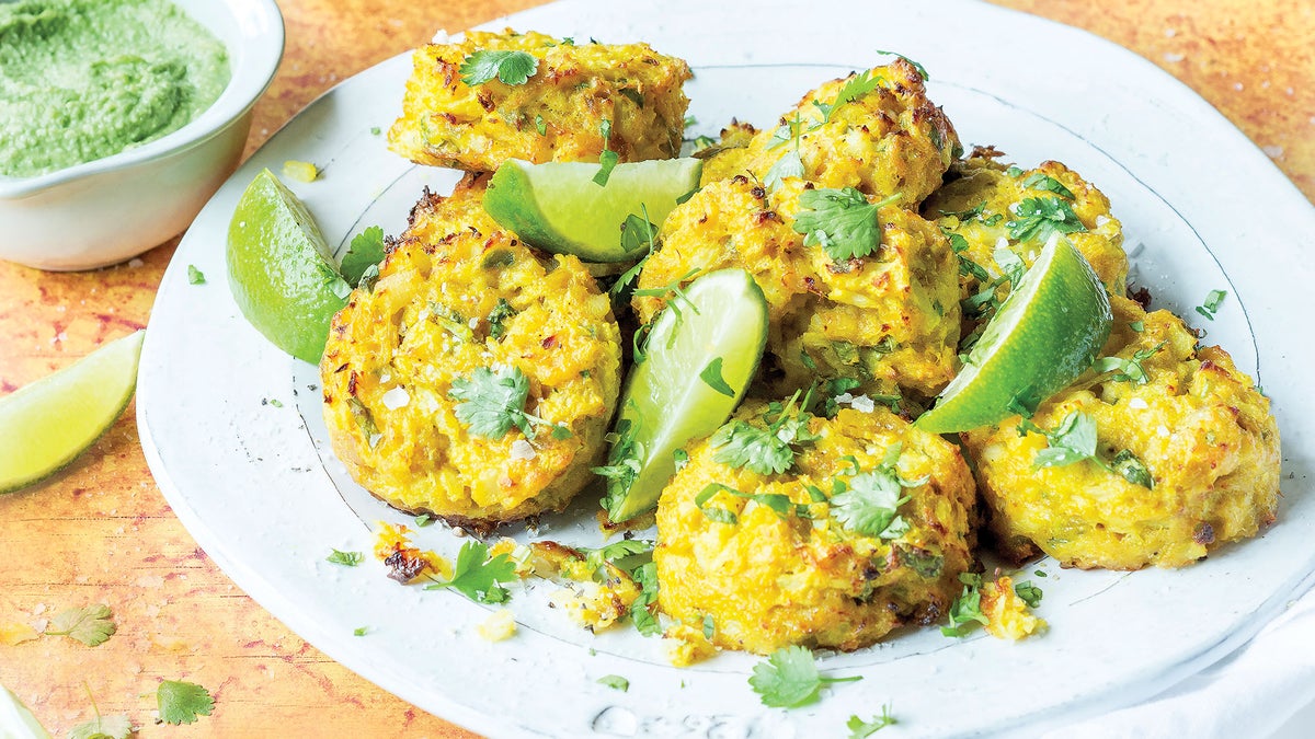 Cauliflower Fish Cakes with Coconut Chutney - Clean Eating